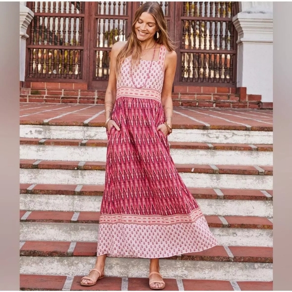 Faherty | Dresses | Nwt Faherty Gracie Dress Pink Gobi Floral Maxi ...